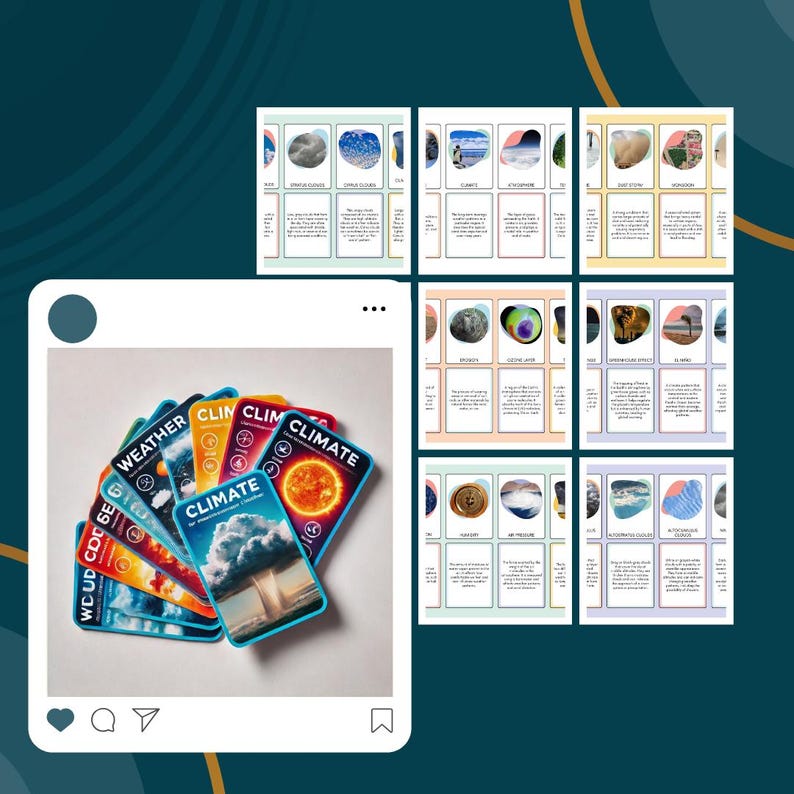 Weather and Climate Educational Flashcards – Atmospheric Science, Cloud ...