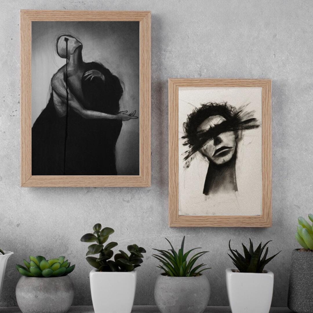 Custom Charcoal Original Portrait: Unique Wall Art, Thoughtful Gift - Etsy