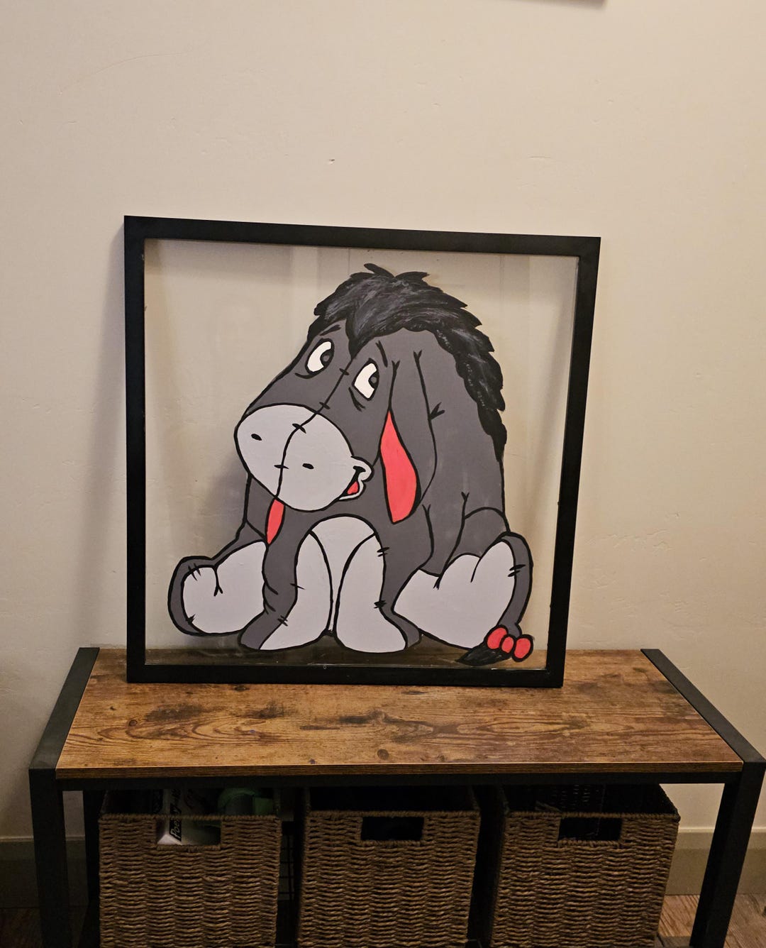 Hand Painted Eeyore Framed Glass Art - Winnie the Pooh Decor - Etsy