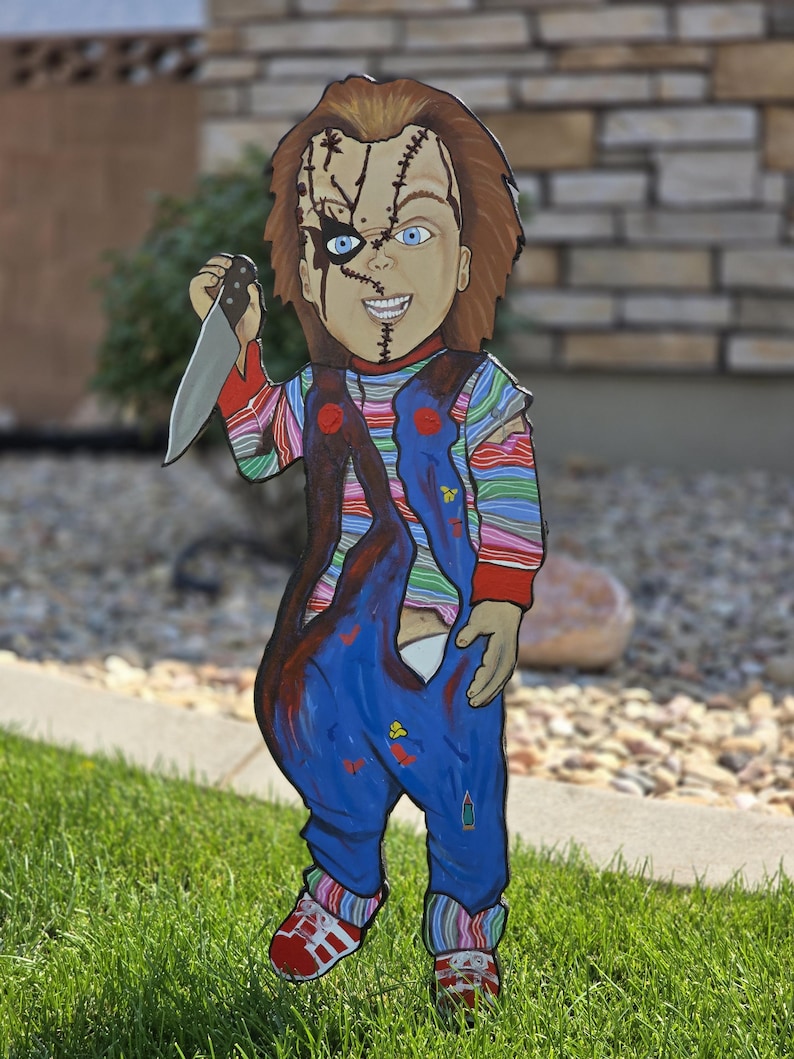 Life Size 3ft Chucky Yard Art. Hand Drawn, Custom Painted on Premium ...