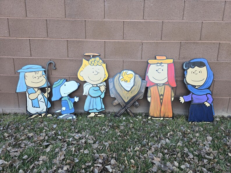 Handmade Peanuts Nativity Wisemen Yard Art: Custom Painted Christmas ...