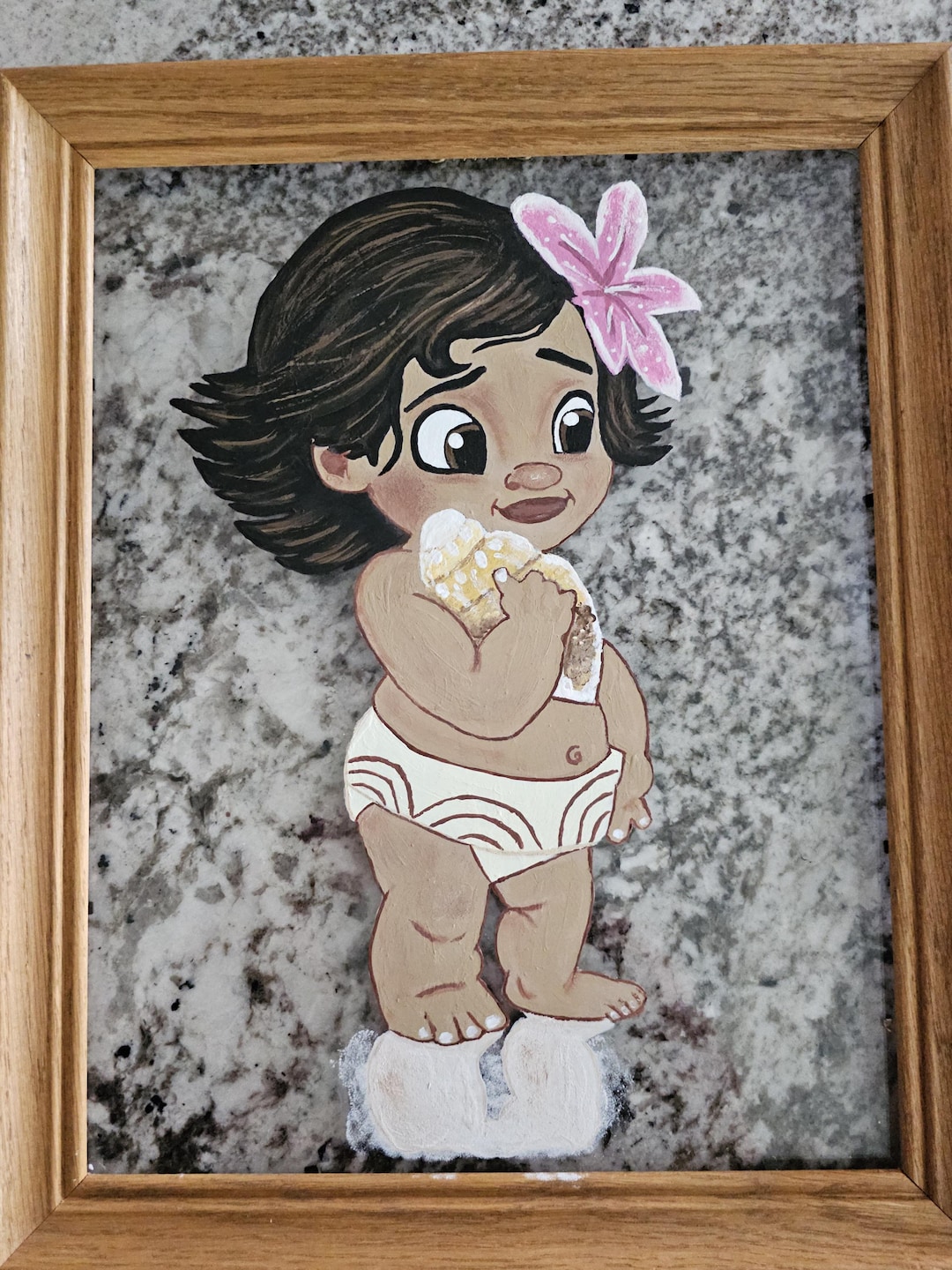 Custom Painted Moana From Moana on Framed Glass. Perfect Gift or ...