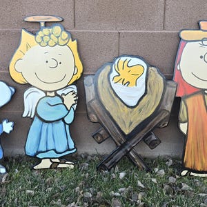 Handmade Peanuts Nativity Wisemen Yard Art: Custom Painted Christmas ...