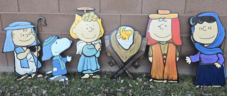 Handmade Peanuts Nativity Wisemen Yard Art: Custom Painted Christmas ...