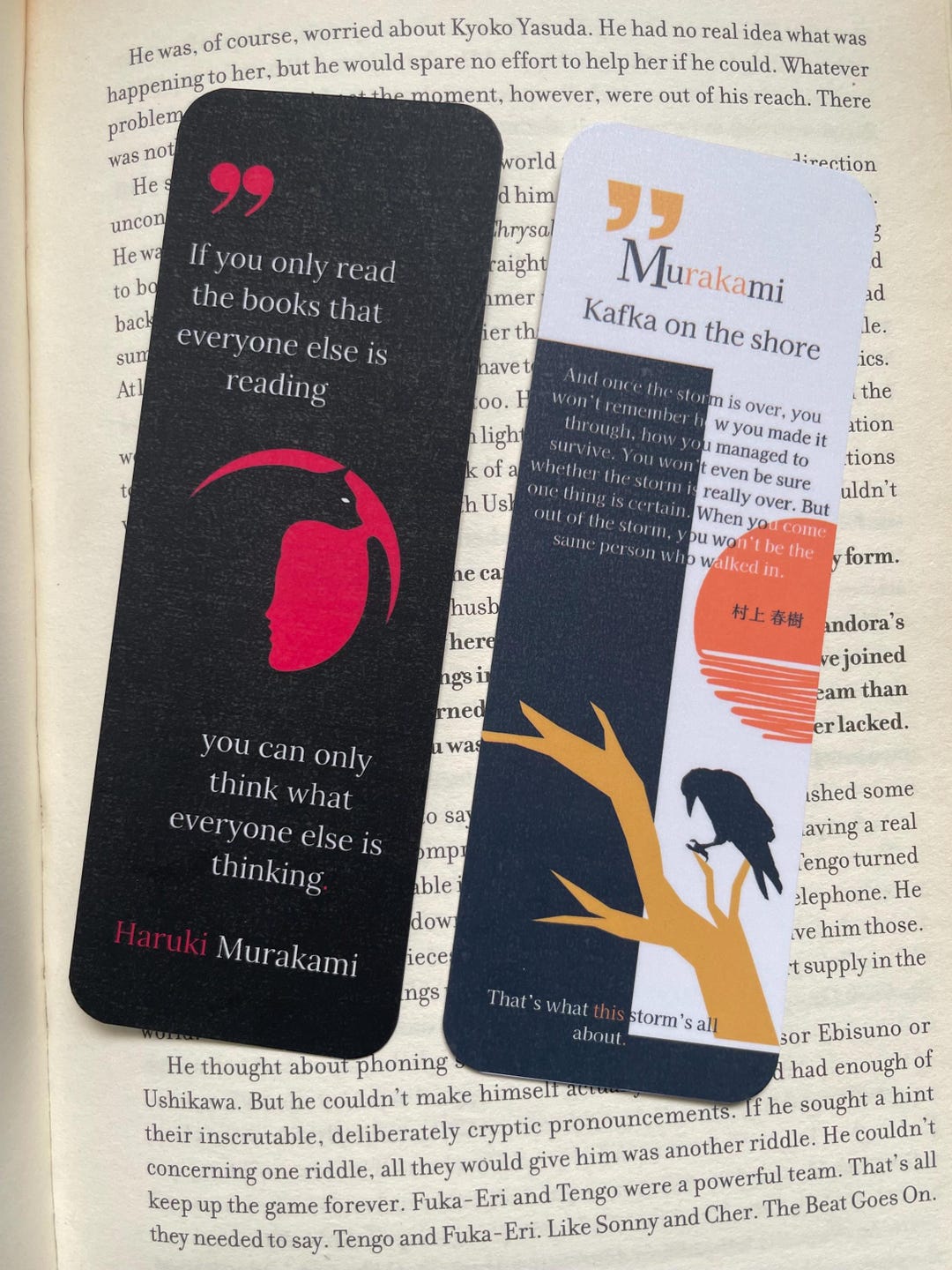 Haruki Murakami Bookmark Set Kafka on the Shore Literary Quote - Etsy