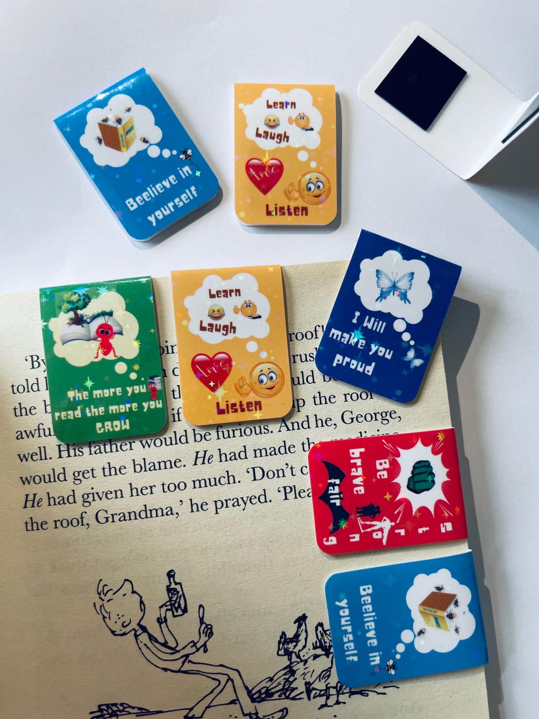 Mini Magnetic Bookmarks Gift Kids Page Markers Motivational Miniature ...