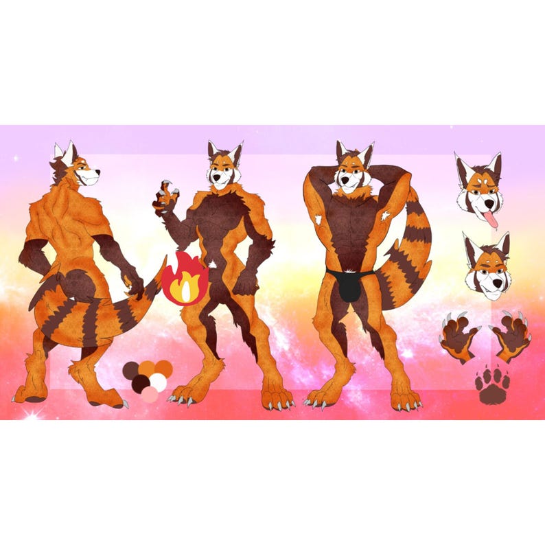 Custom Furry Reference Sheet | Fursuit Head Ref | Character Design ...