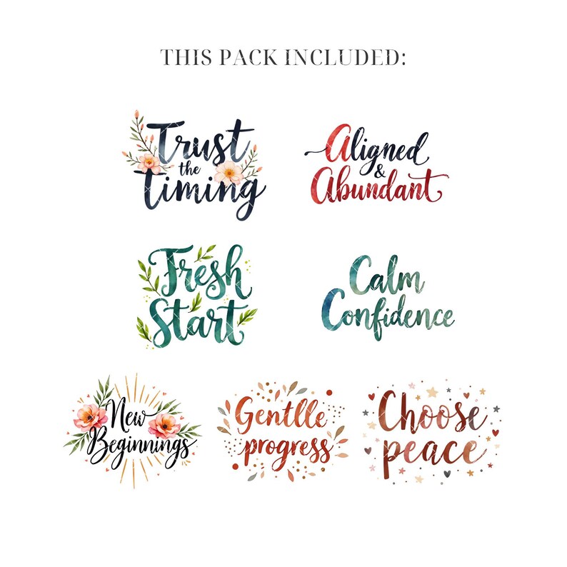 2026 New Year Affirmation Word Art | Watercolor Positive Quotes PNG ...