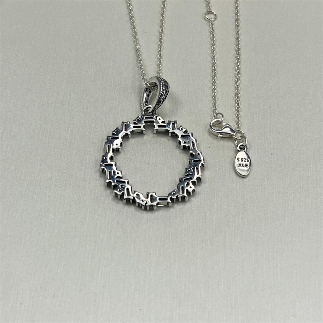 PANDORA Sparkling Ice Cube Circle Pendant Necklace - Etsy