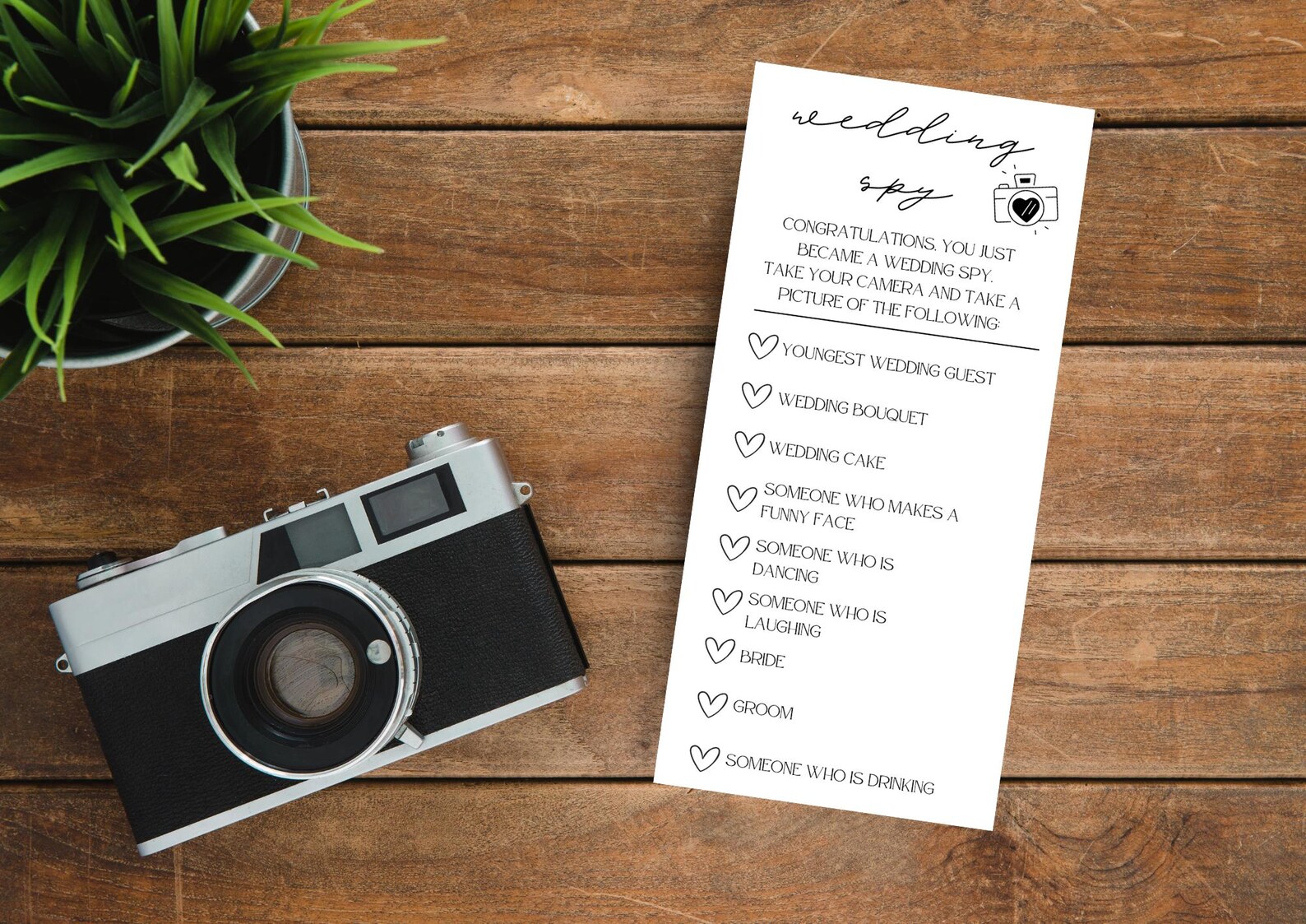 ADEL - Wedding Photo Challenge Scavenger Hunt Spy Wedding Game Card ...