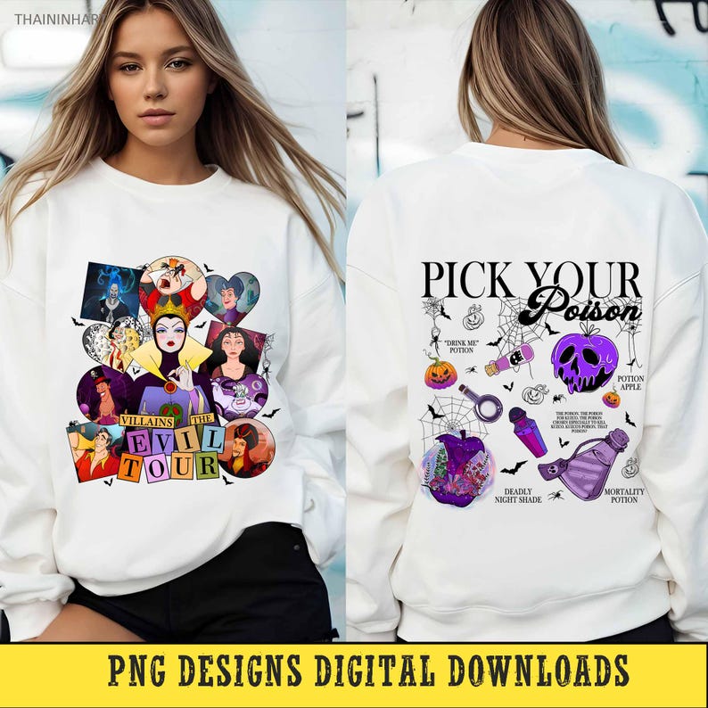 Villains Evil Tour PNG, Black Version, White Version, Evil Queens ...