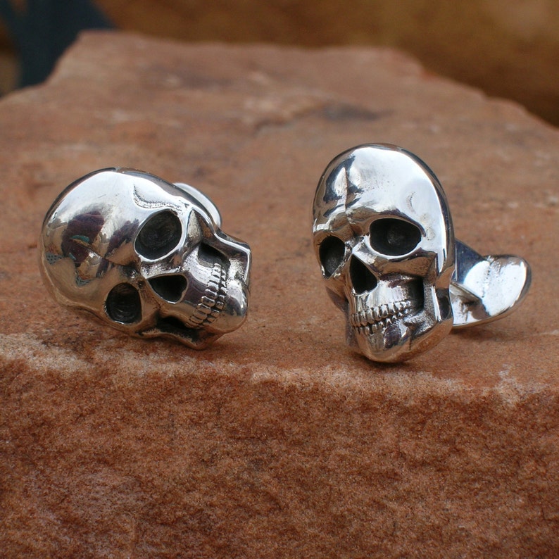 CL2 Sterling Silver Classic Skull Cuff Links - Etsy