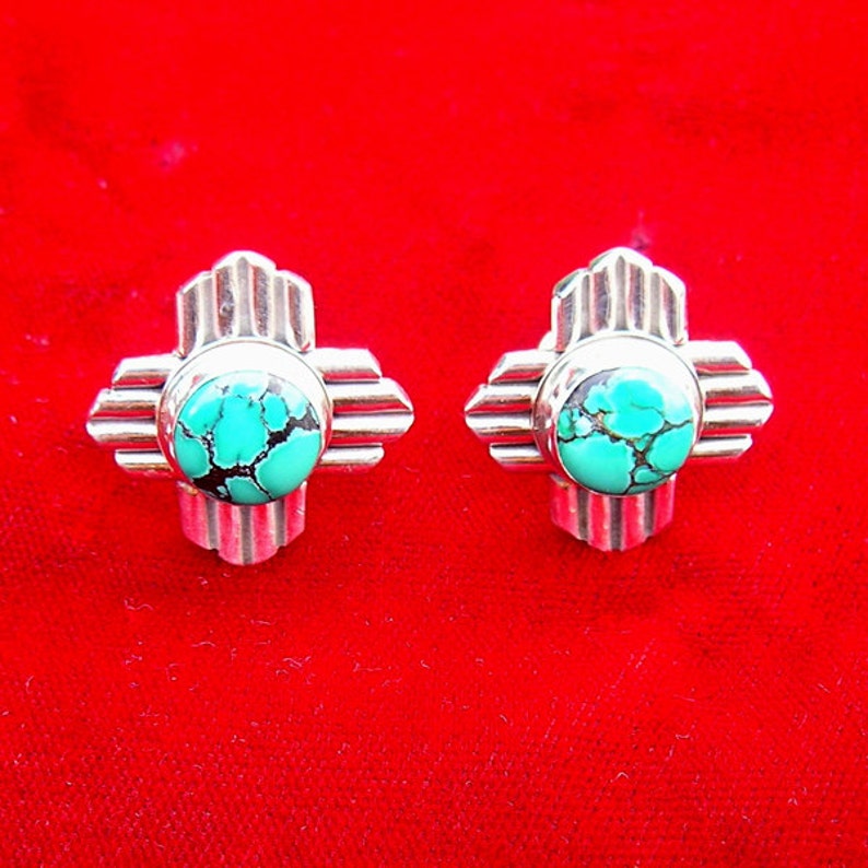 Clzt New Mexico Zia Symbol Turquoise and Silver Southwestern | Etsy