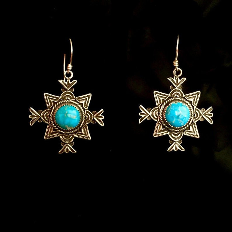 E246 the Nambe Cross Sterling Silver With Turquoise | Etsy