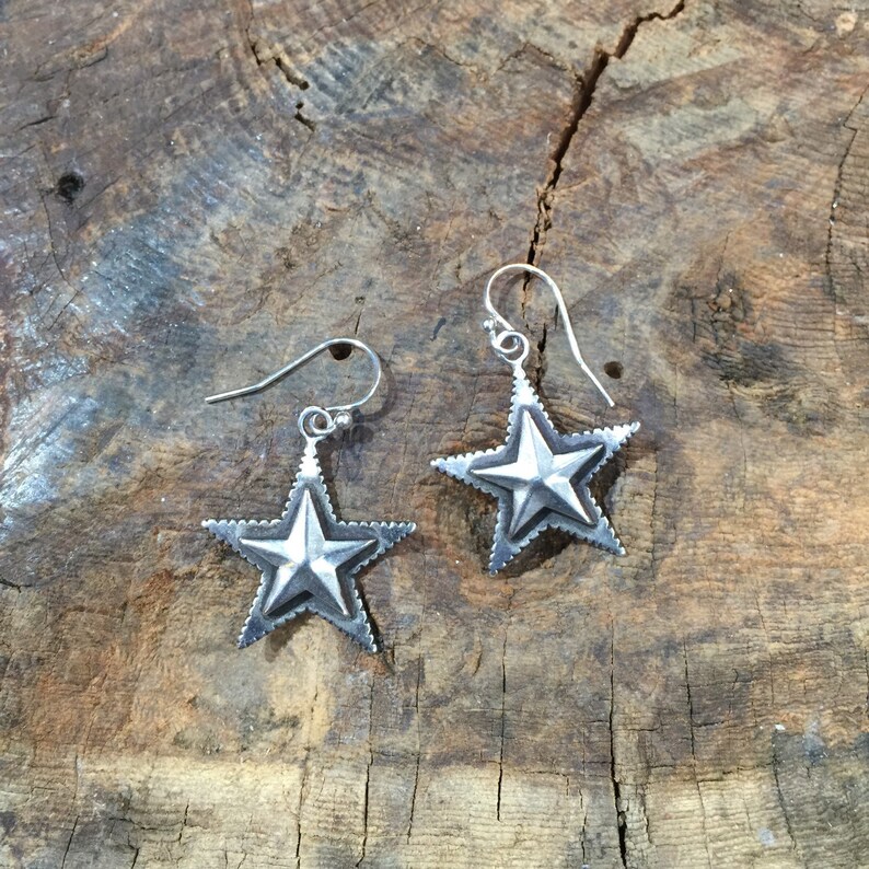 E275 Sterling Silver Star Earrings Southwestern Native Santa | Etsy