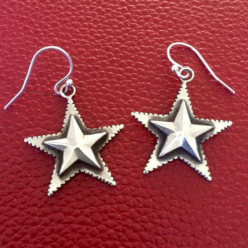 E275 Sterling Silver Star Earrings Southwestern Native Santa - Etsy