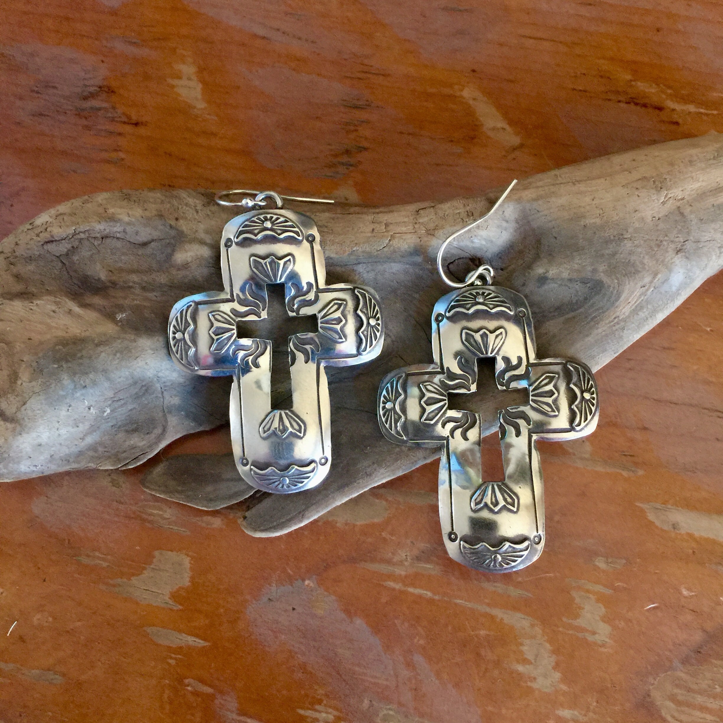 E385 Cristo Rey Cross Overlay Sterling Silver Southwestern - Etsy