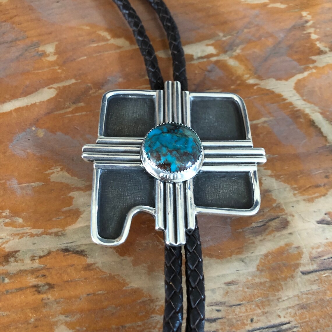 Turquoise Zia Sun Symbol Over New Mexico Sterling Silver - Etsy