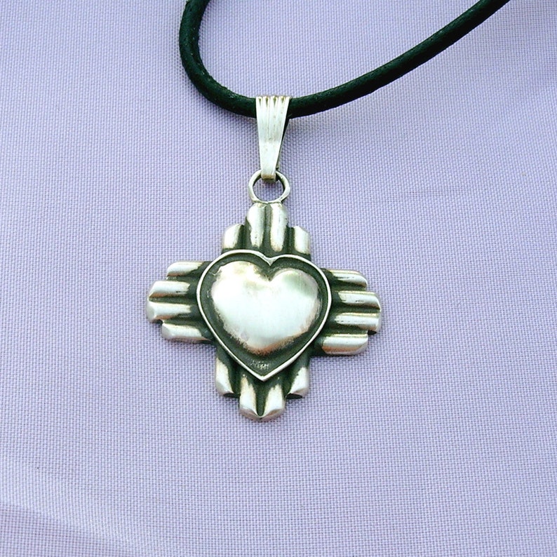 I Love New Mexico Sterling Silver Heart Over Zia Symbol - Etsy