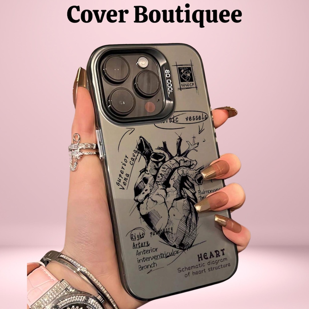 Anatomical Heart iPhone Case: Medical Sketch Diagram - Etsy