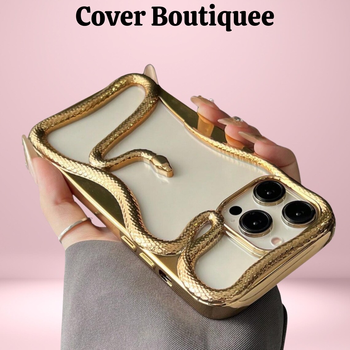 3D Gold Snake iPhone Case: Gothic Glam Serpent Cover - Etsy