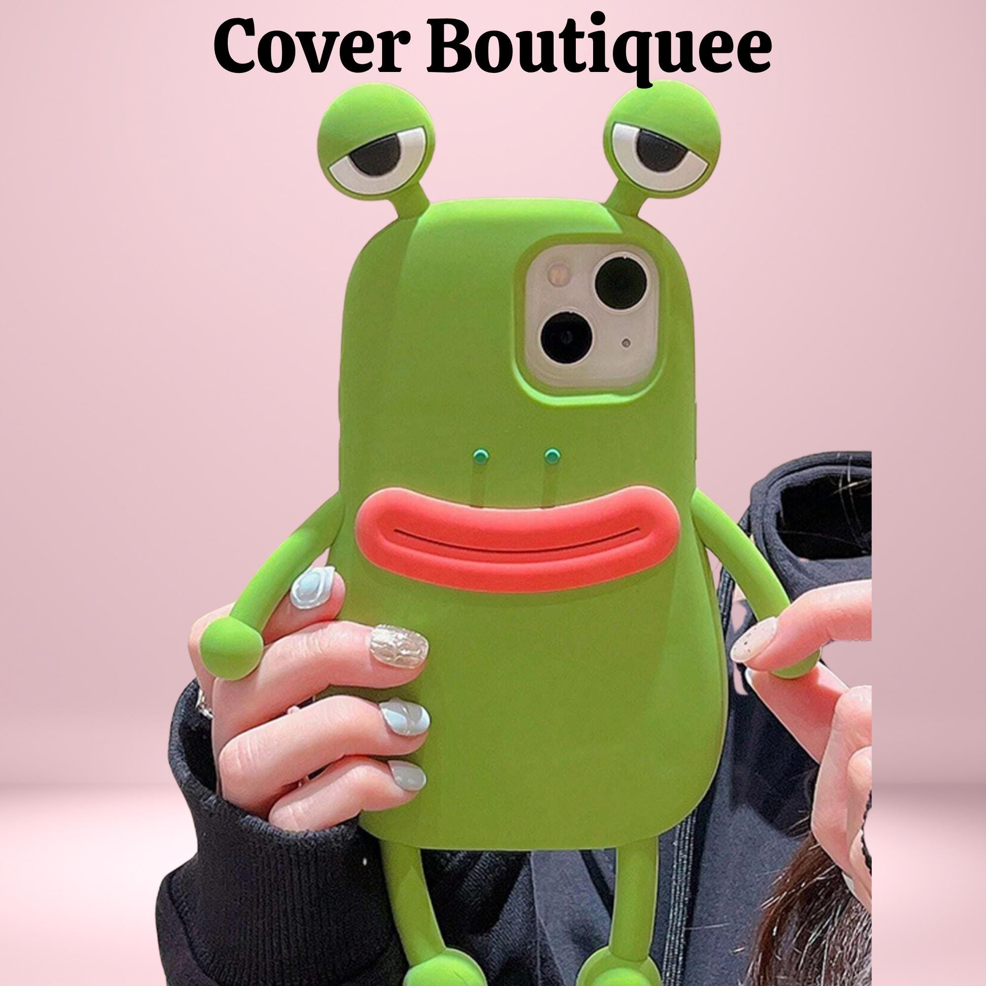 Cute 3D Frog iPhone Case – Funny Green Silicone Phone Cover With Eyes ...