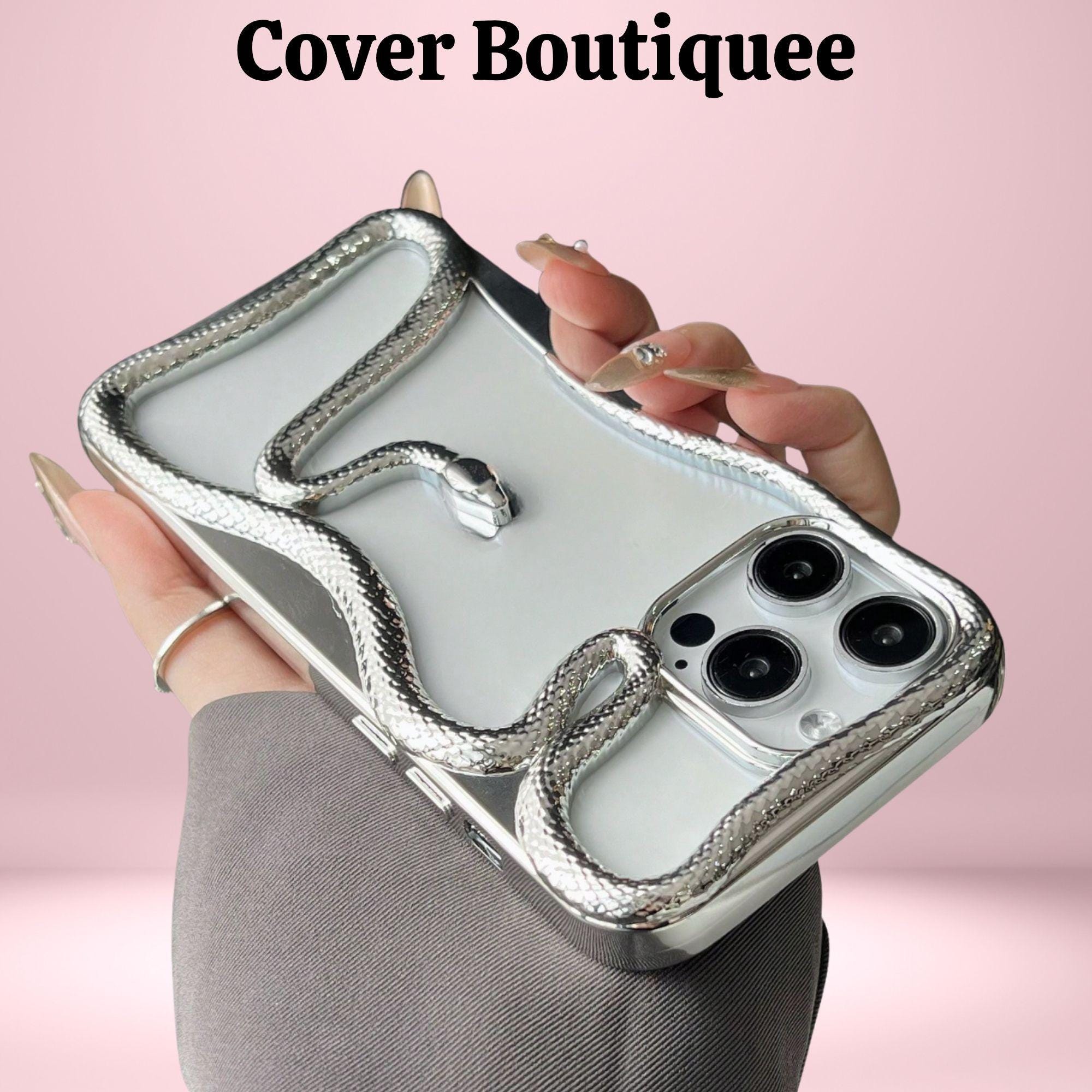 Silver Snake iPhone Case: 3D Serpent Electroplated TPU Cover - Etsy