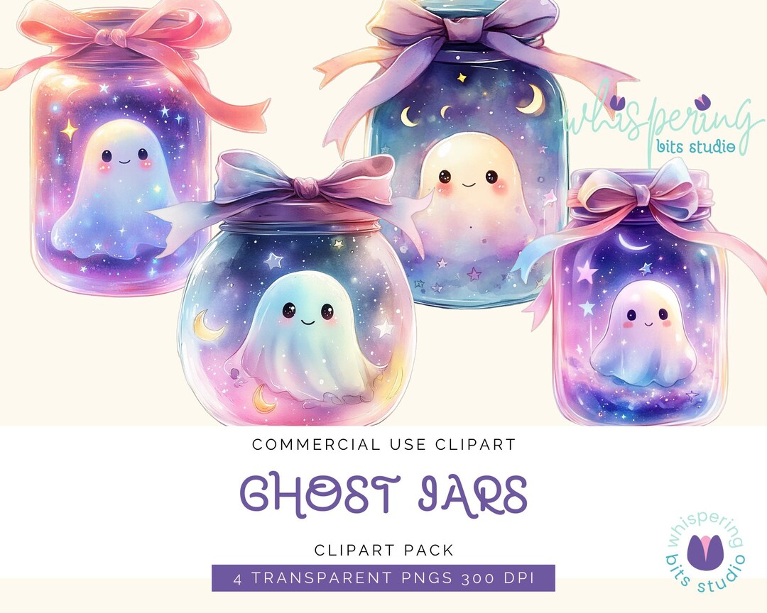 Ghost Jars PNG, Spooky Ghost PNG, Halloween Ghost PNG, Halloween Jars ...
