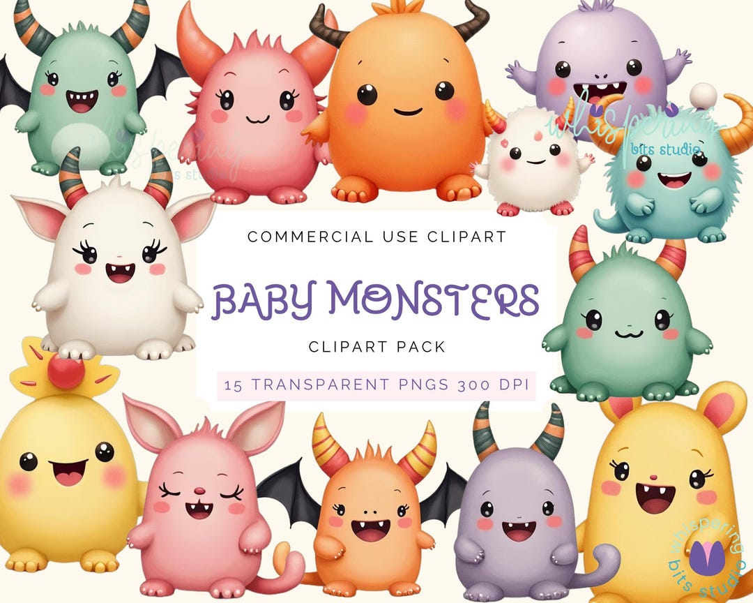Baby Monsters PNG, Halloween Monster PNG, Colorful Monsters, Baby ...