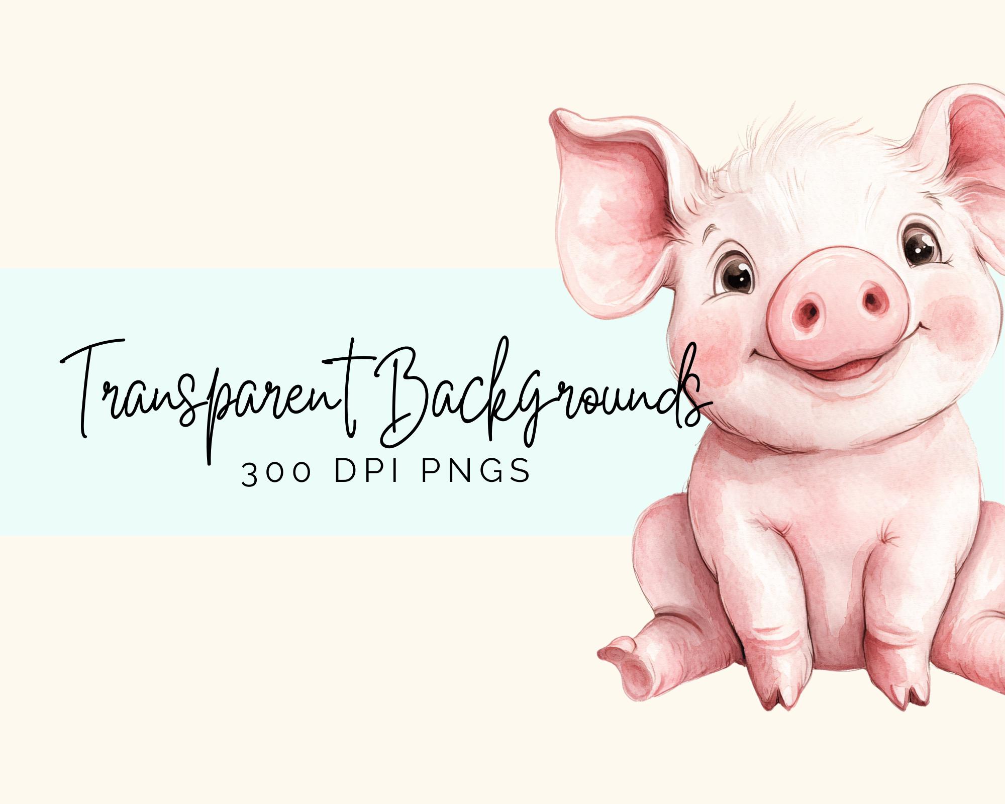 Farm Animal Clipart, Farm PNG, Watercolor Farm Animal Clipart, Cute ...