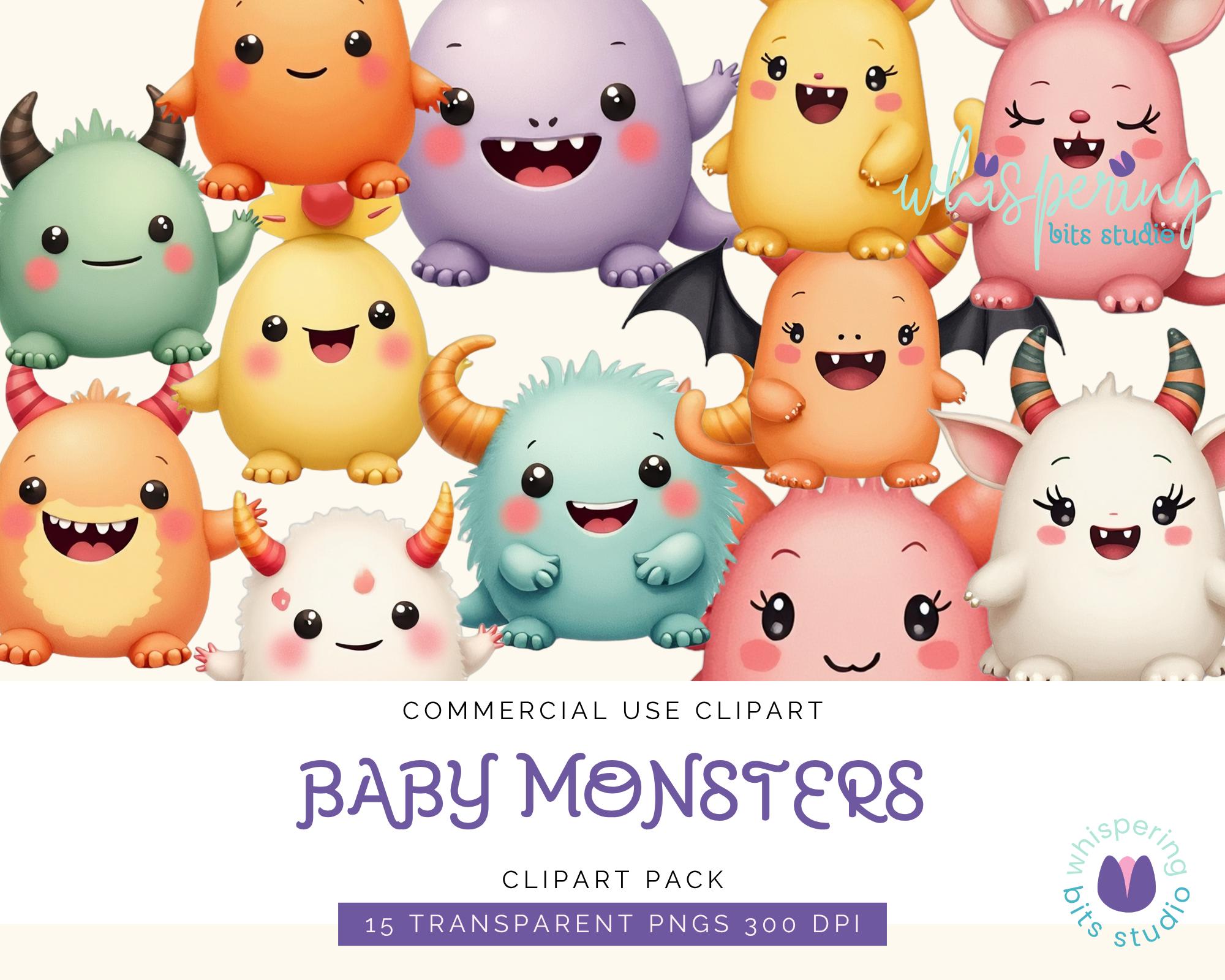 Baby Monsters PNG, Halloween Monster PNG, Colorful Monsters, Baby ...
