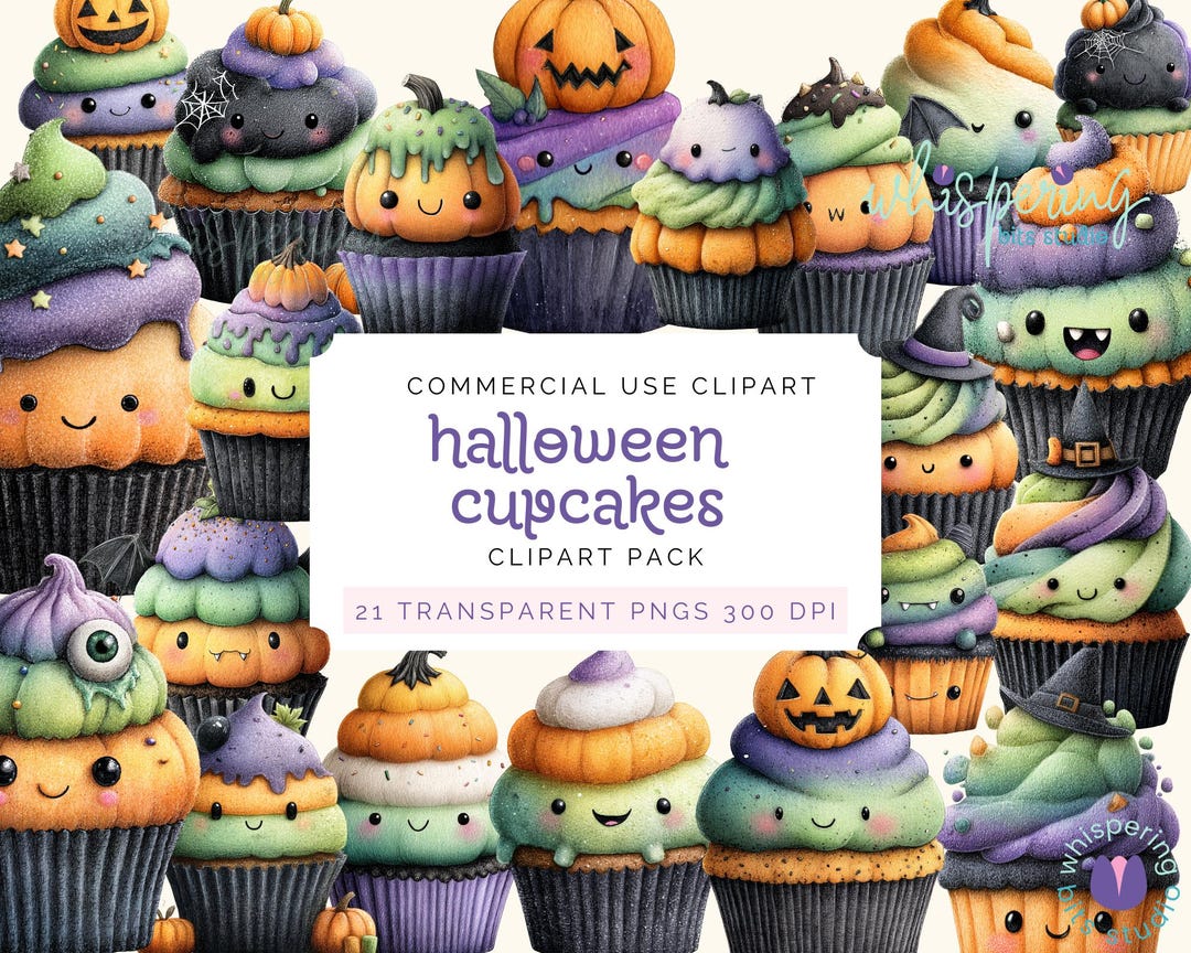 Halloween Cupcake PNG, Halloween Treats Clipart, Cupcake Stickers ...