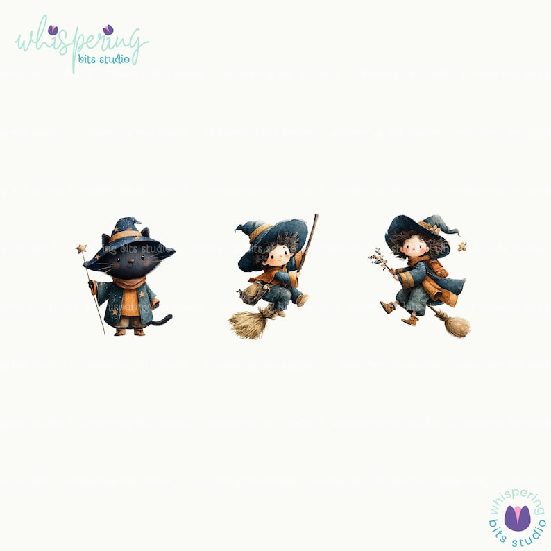 Wizard Kids Clipart Set, Cute Wizards PNG, Magic School Art, Potion ...