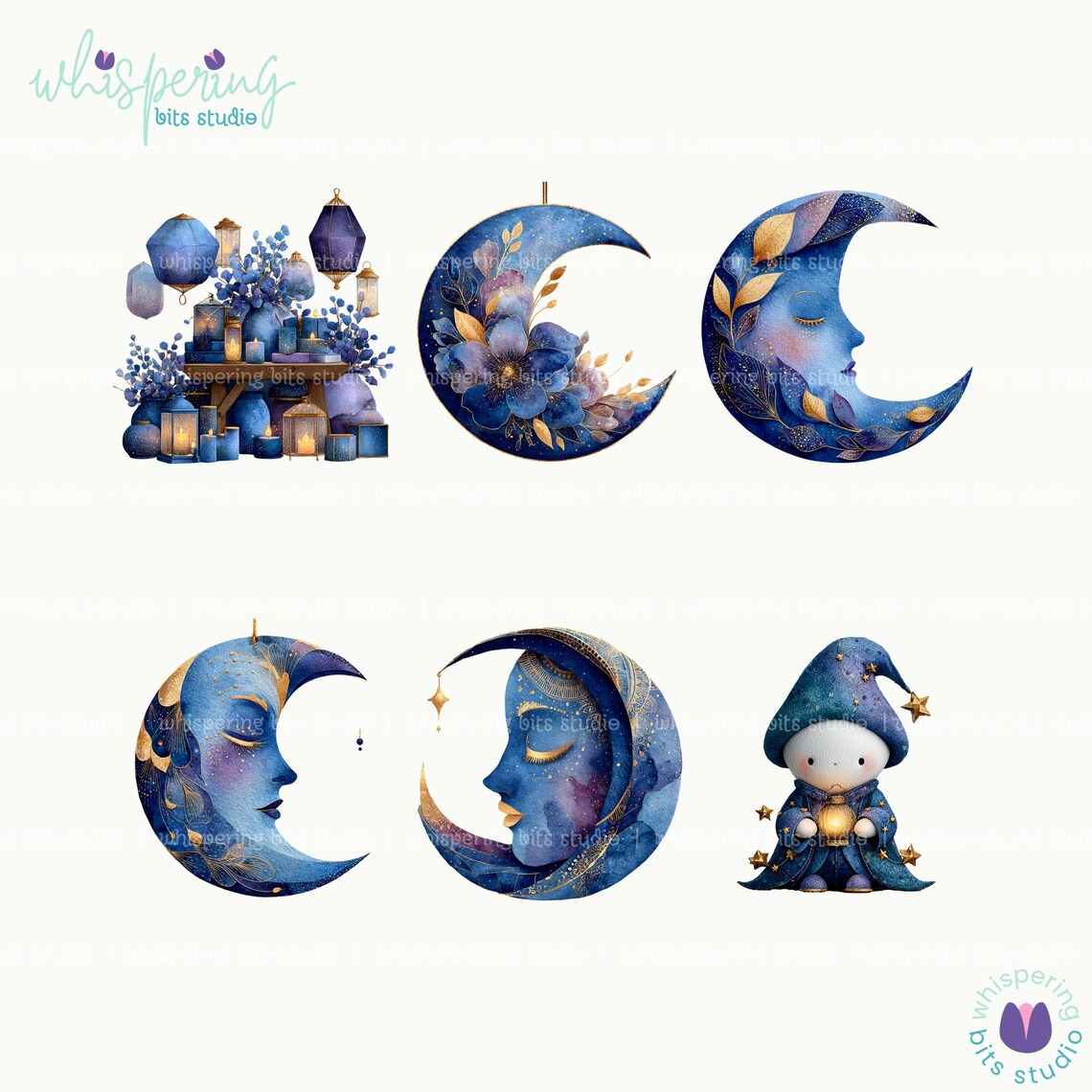 Blue Workshop Elves PNG Clipart Set, Christmas Elf Clipart, Watercolor ...