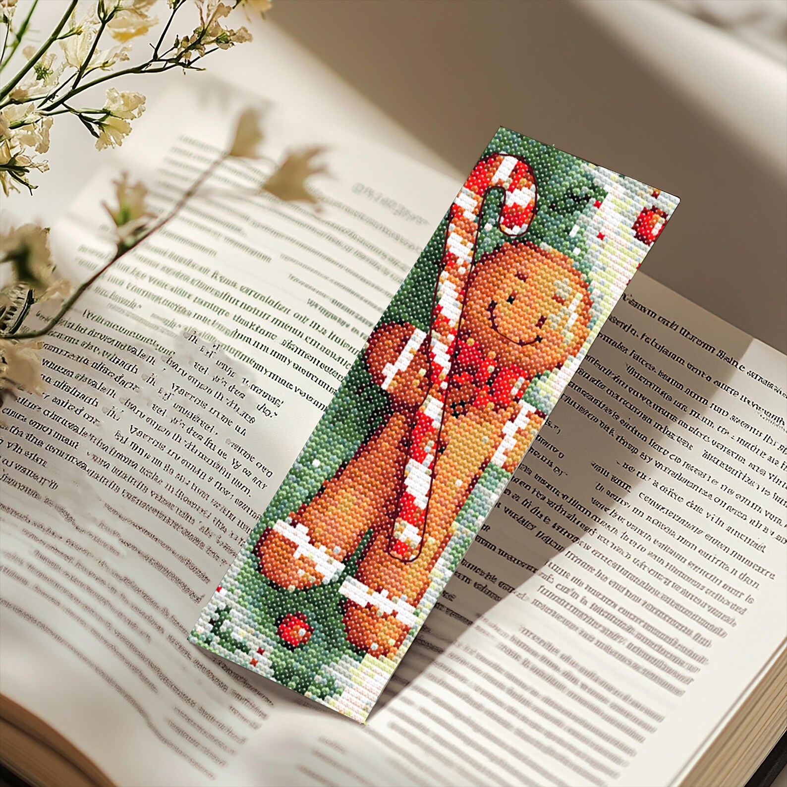 Gingerbread Man Bookmark Cross Stitch Pattern Winter Candy Cane PDF ...