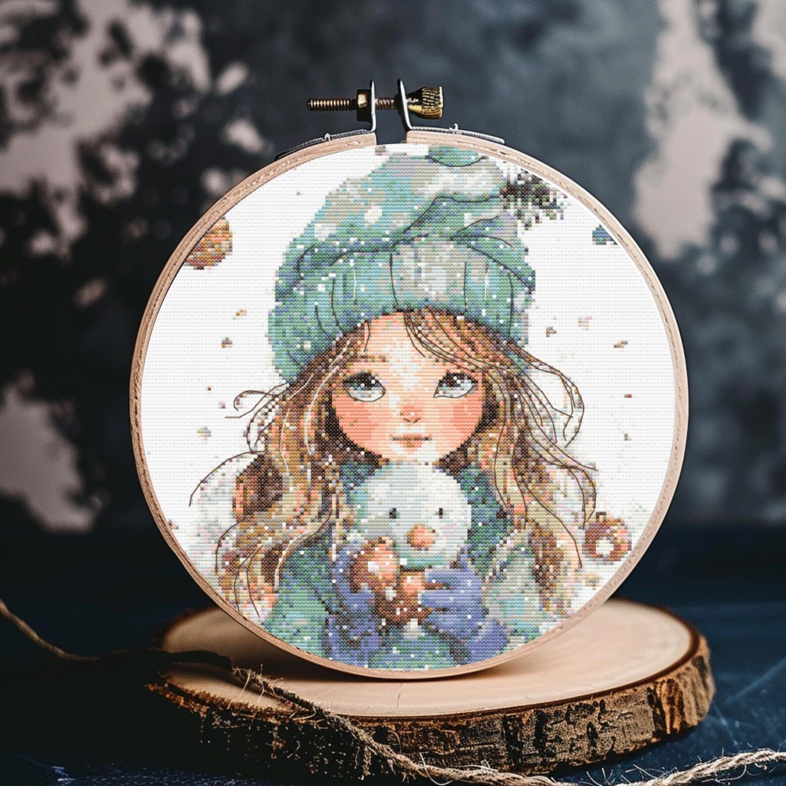 Cute Penguin Embroidery Girl Cross Stitch, Winter Cross Stitch Patterns ...