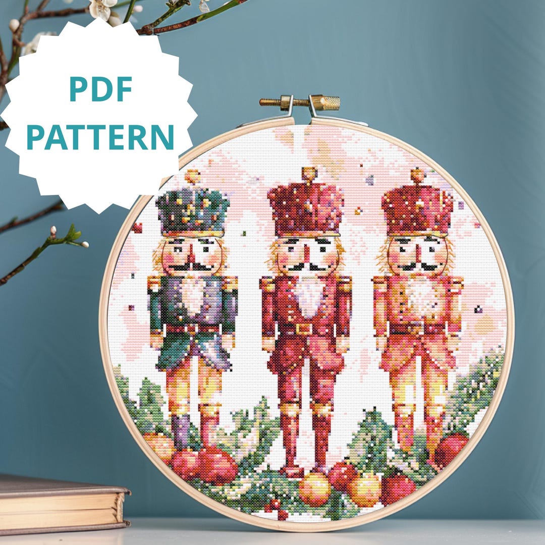 Nutcrackers Cross Stitch PDF Pattern Toy Soldier Embroidery Design Easy ...