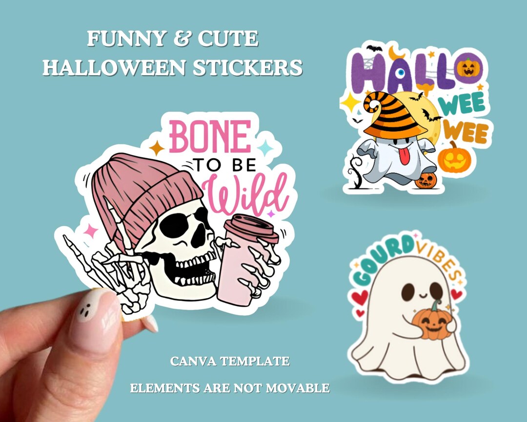 Halloween Digital Stickers Cute Spooky Halloween Stickers Witty Cute ...