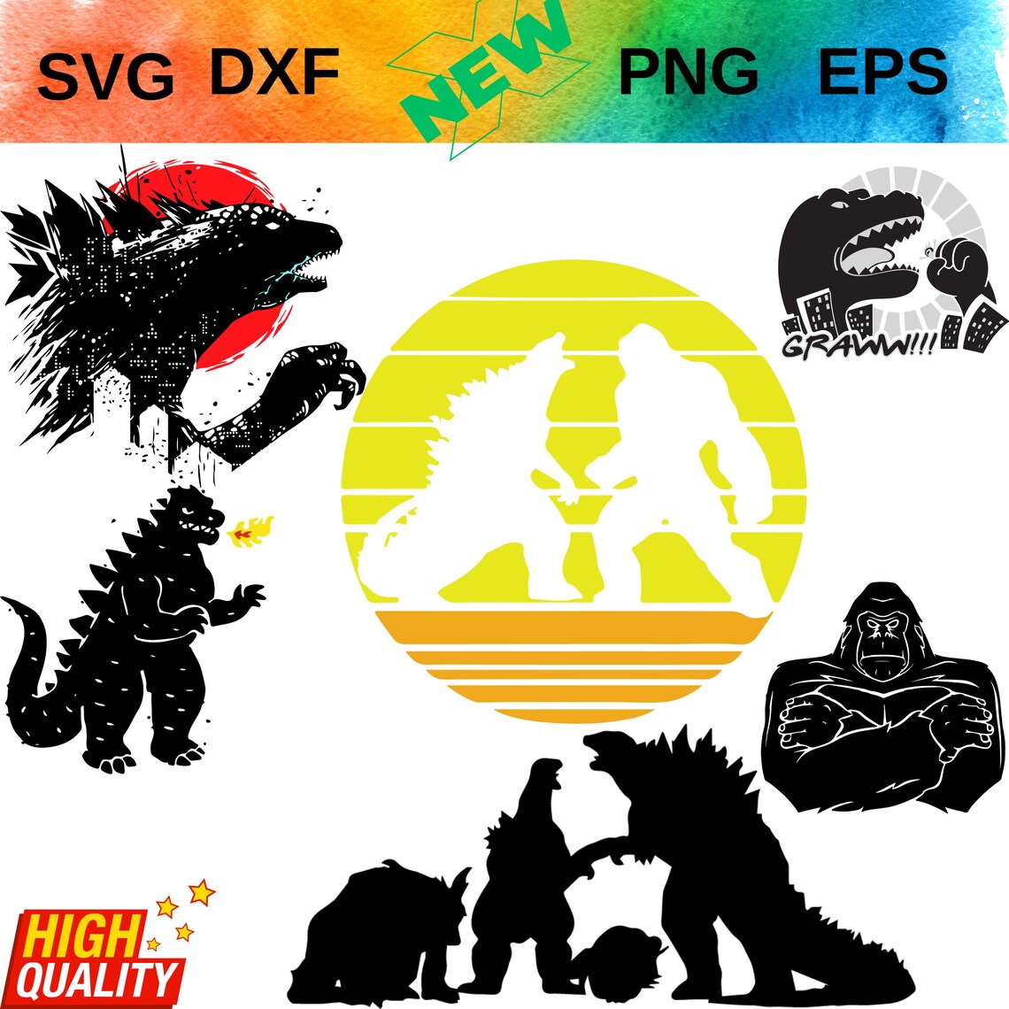 GODZILLA SVG. Godzilla Svg Bundle, Godzilla Svg, Godzilla Vector, High ...