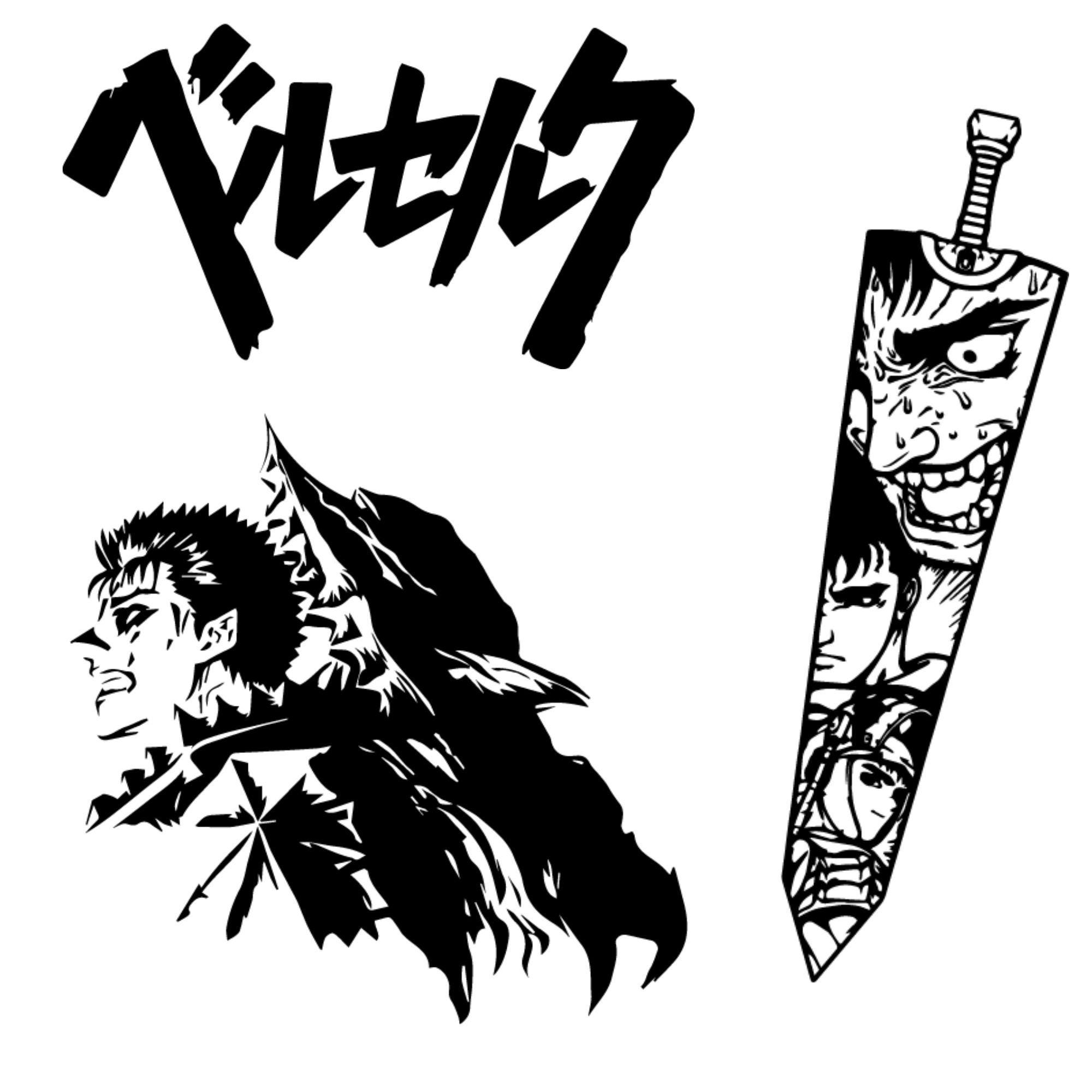 Guts Berserk PNG, Anime Design Bundle for T-shirts, Hoodies, Mugs ...