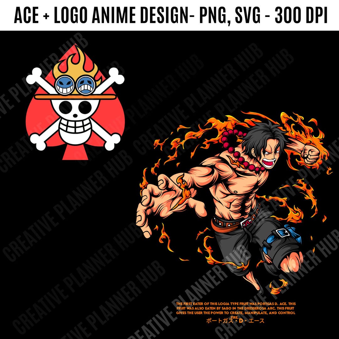 Ace Anime Design | One Piece PNG SVG, DIY Graphics (digital File) - Etsy