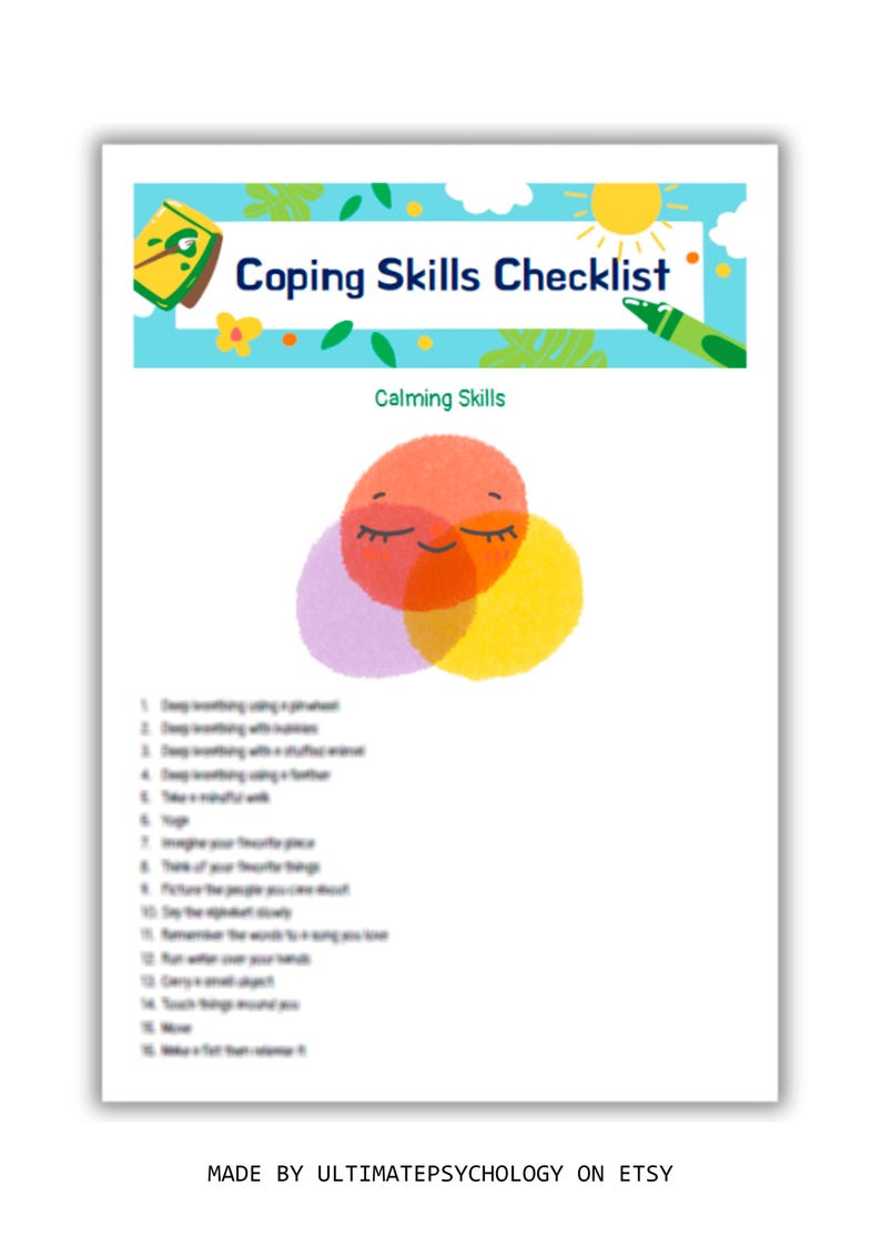 Coping Skills for Kids to Overcome Stress - Etsy
