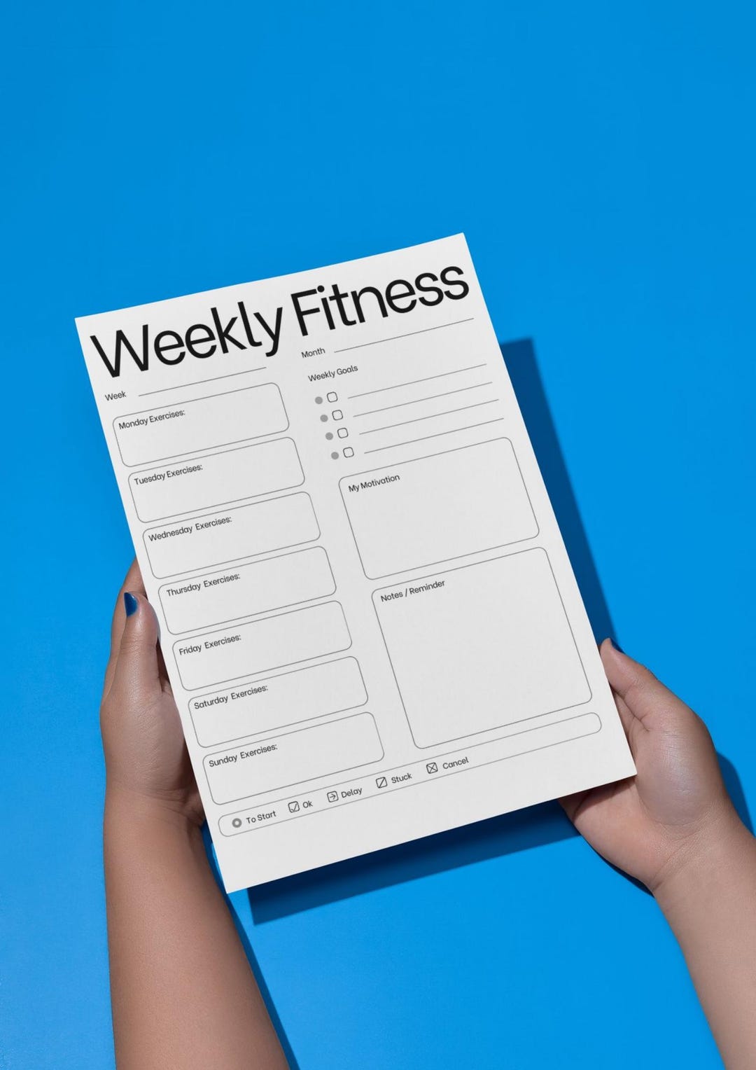 Weekly Fitness Planner | Printable PDF & Canva Template | Goal Tracker ...