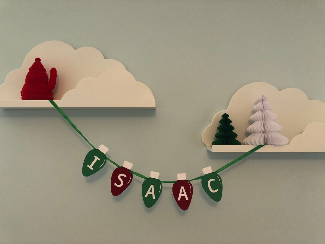 Personalized Christmas Light Banner Red and Green - Etsy