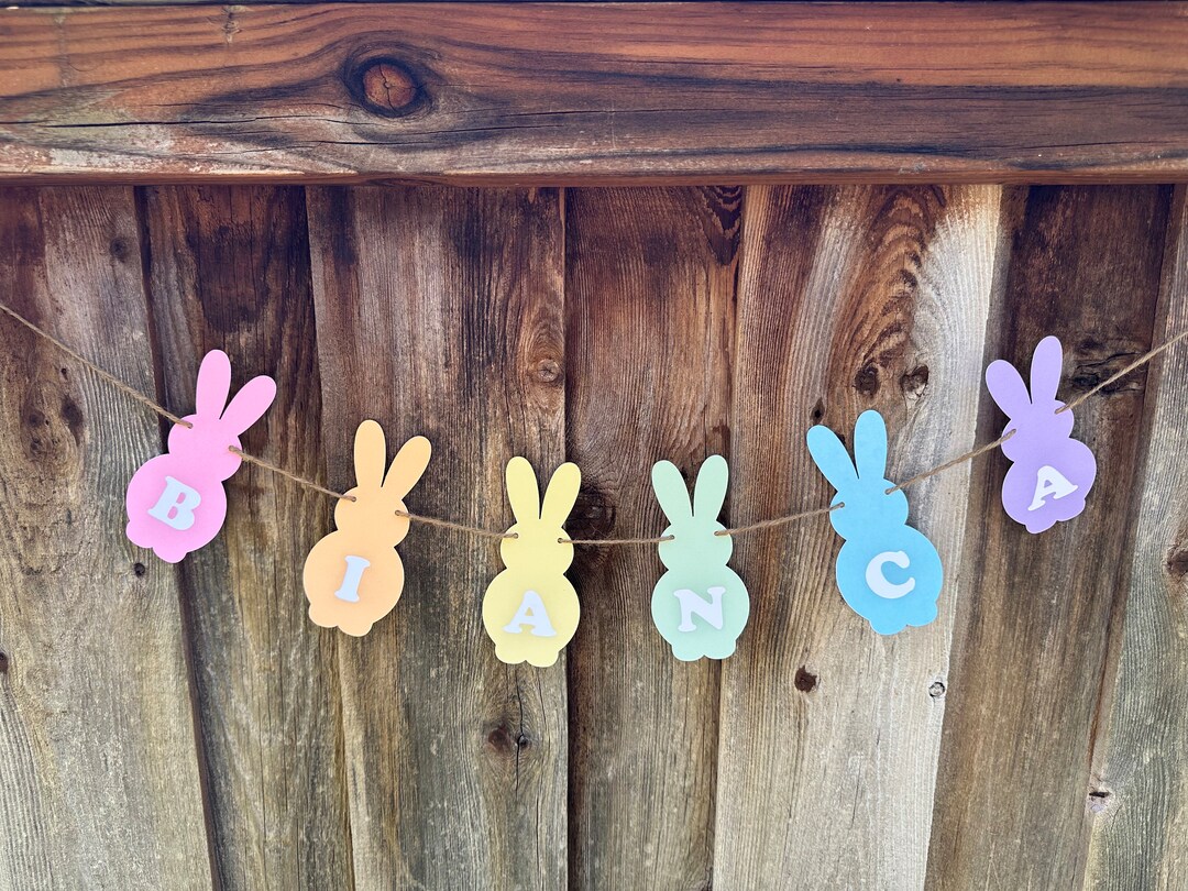Personalized Bunny Banner Easter Banner Bunny Garland Spring Banner - Etsy