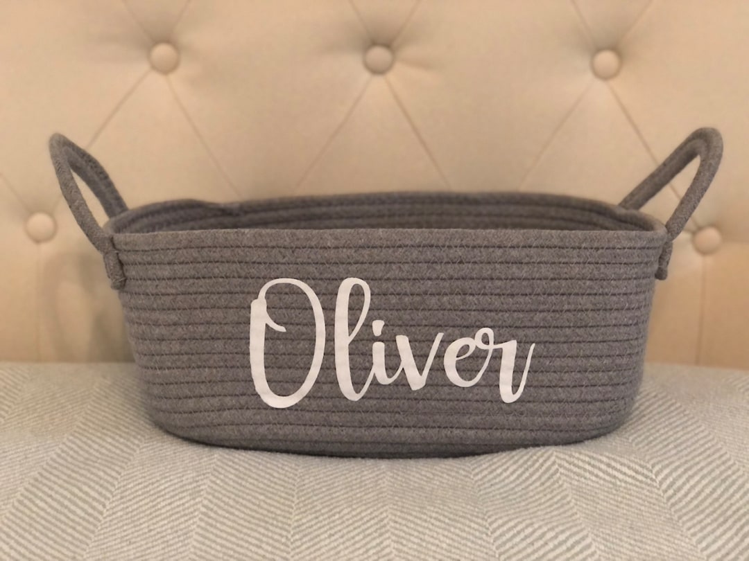 Personalized Braided Basket | Custom Basket | Baby Gift - Etsy