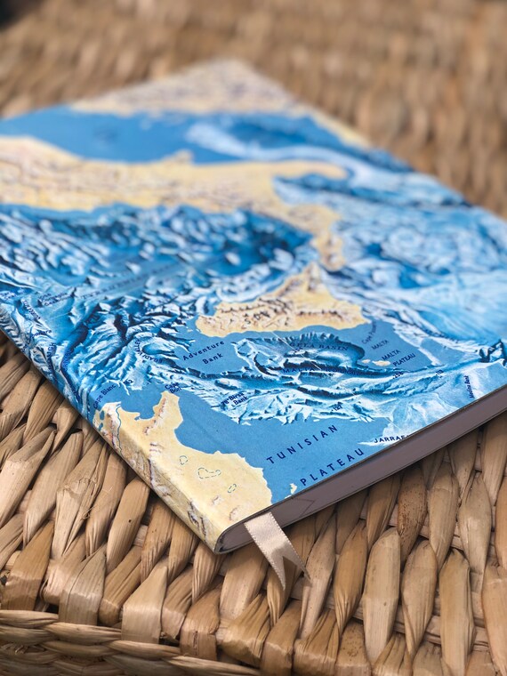 Vintage Mediterranean Seafloor Map Journal - Etsy
