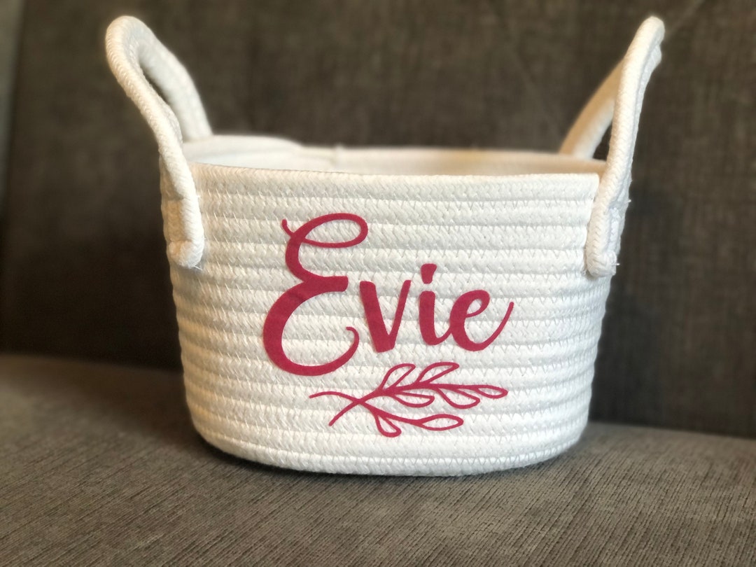 Small Personalized Braided Basket | Custom Basket | Baby Gift - Etsy
