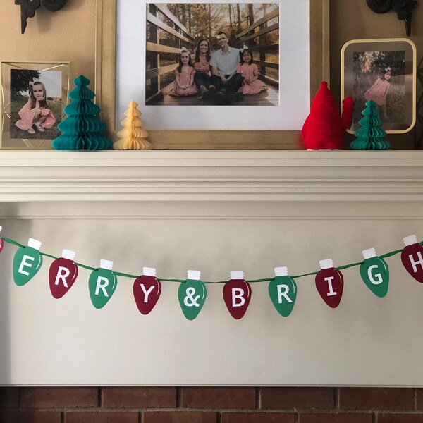 Merry and Bright Banner - Etsy