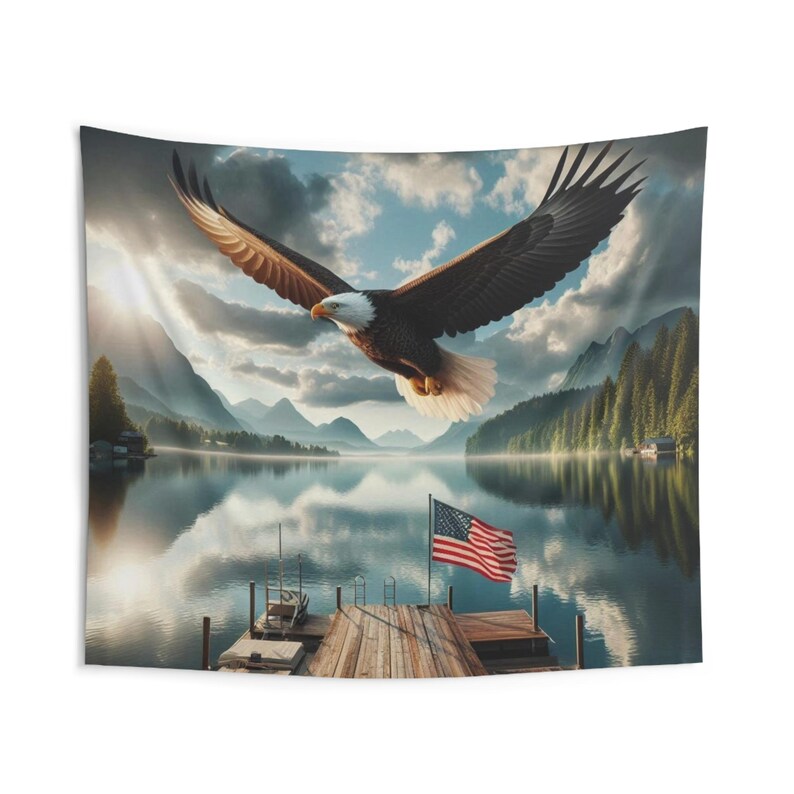 American Bald Eagle and Flag Indoor Wall Tapestries - Etsy